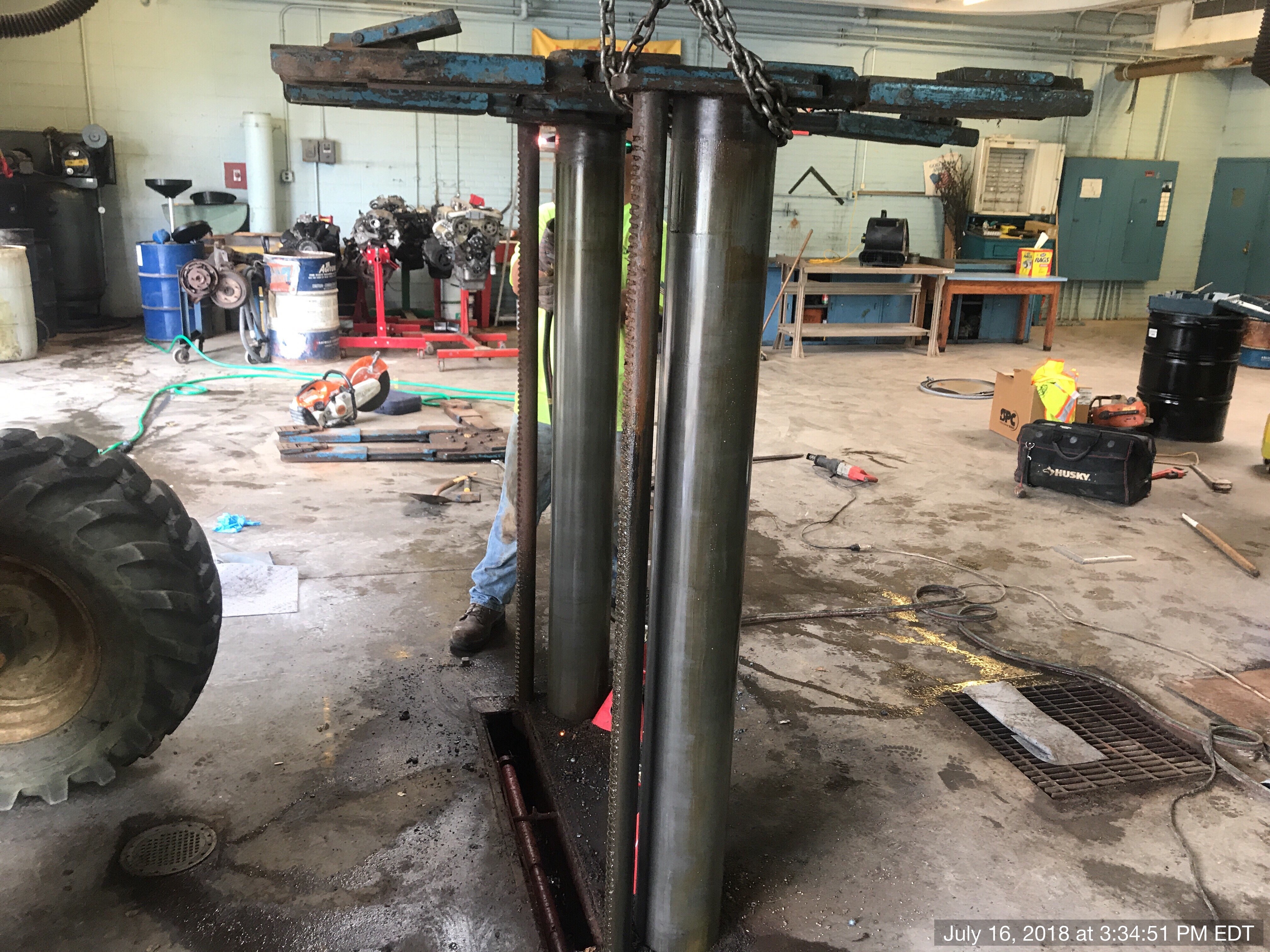 Underground Hydraulic Lift Removal